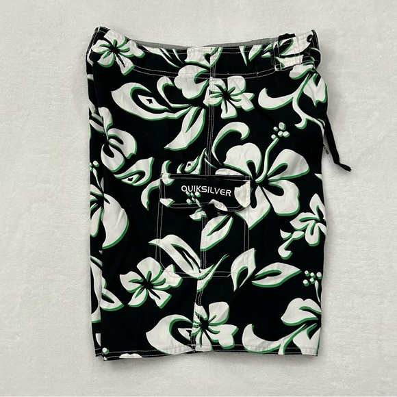 Quiksilver | Swim | Vtg Quicksilver Hawaiian Black Floral Surf Board ...
